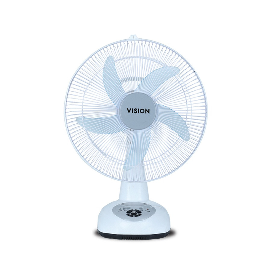 VISION Rechargeable Table Fan 14'' White With USB Charger Price